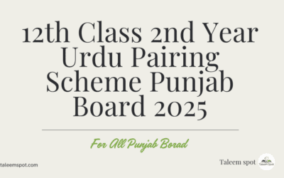 12th Class 2nd Year Math Pairing Scheme Punjab Board 2025