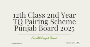 12th Class 2nd Year Math Pairing Scheme Punjab Board 2025