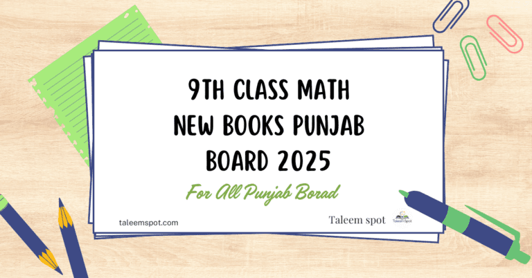 9th Class Math New Book Punjab Board 2025