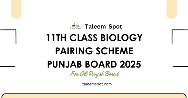 11th Class Computer Science Pairing Scheme Punjab Board