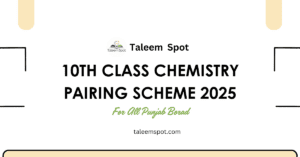 10th Class Chemistry Pairing Scheme Punjab Board 2025 - Taleem Spot