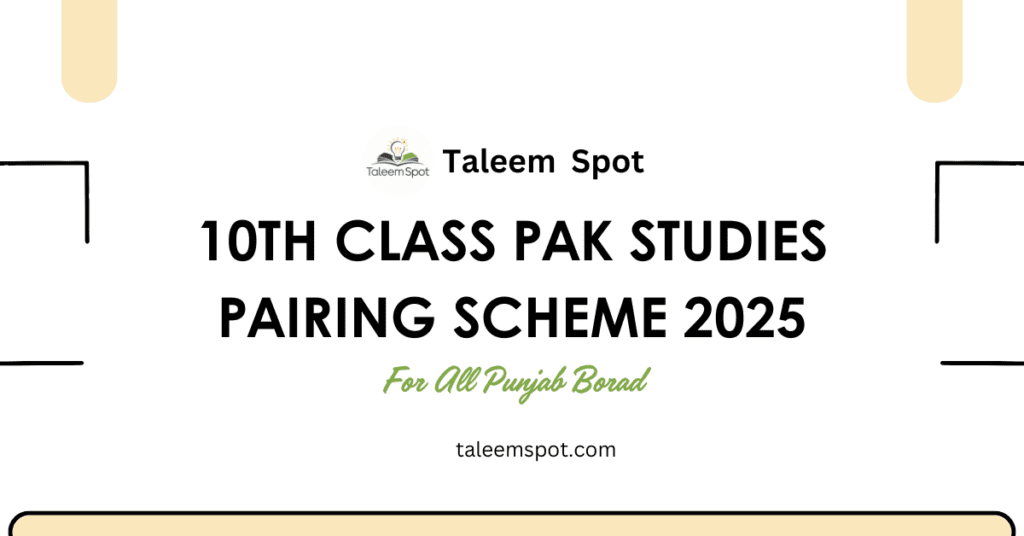 10th Class Mathematics Pairing Scheme 2026 - Taleem Spot