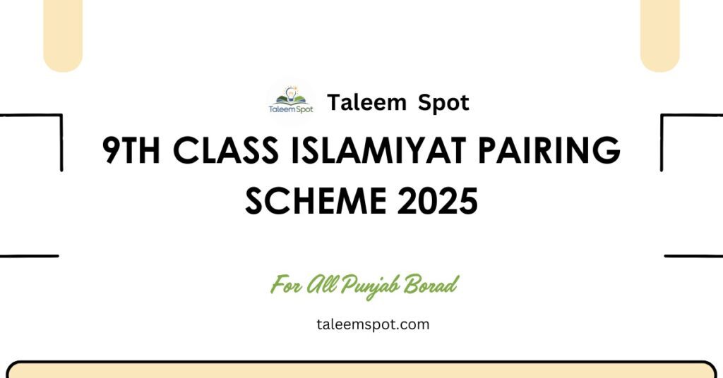 9th Class Chemistry Pairing Scheme Punjab Board 2025